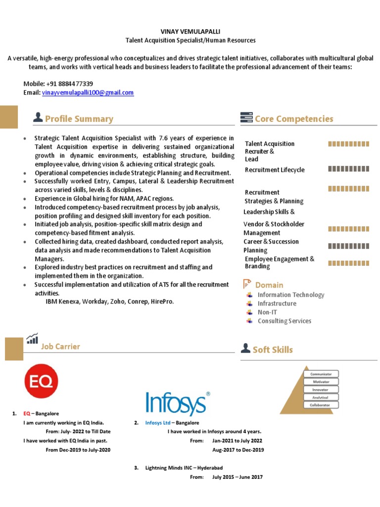 Vinay Vemulapalli Resume Pdf Recruitment Human Resources