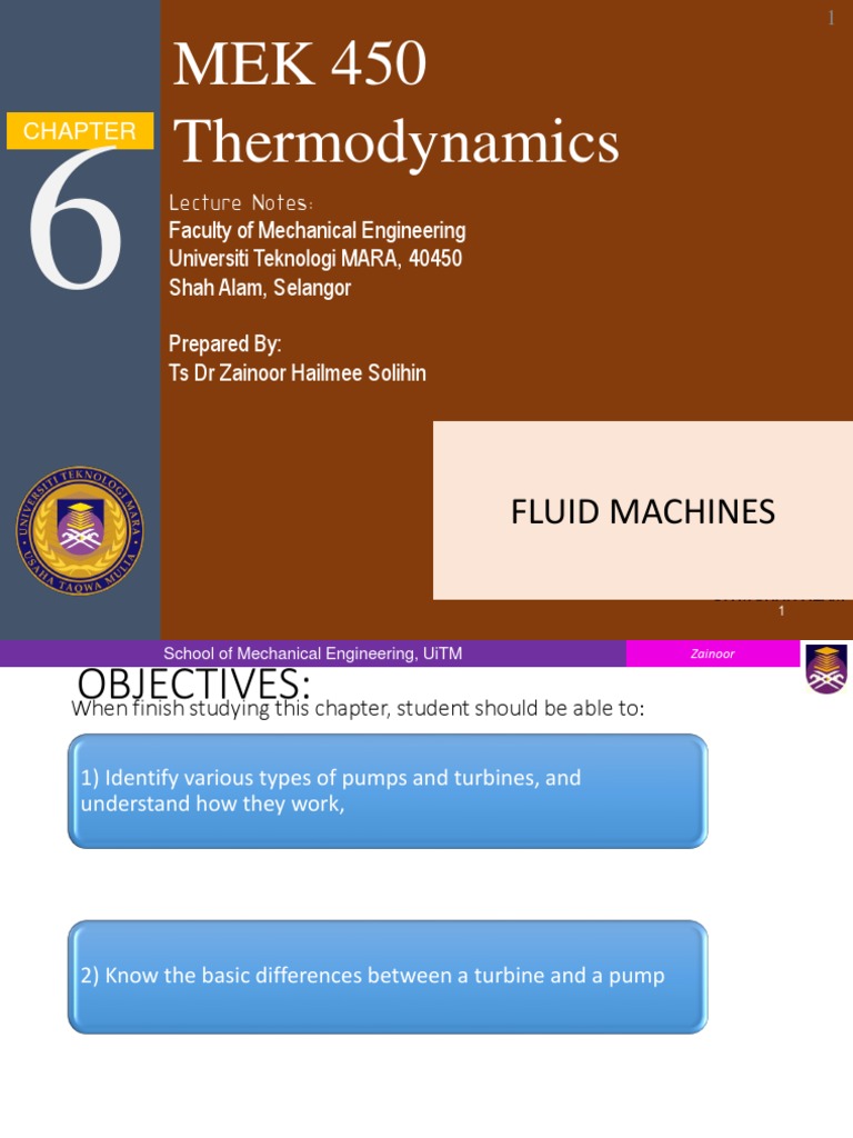 MEK450-Chapter - 6 Fluid Machines | PDF