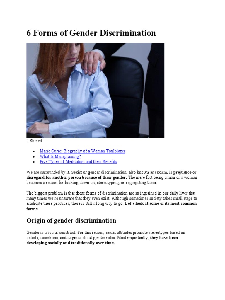 6 Forms of Gender Discrimination | PDF | Sexism | Social Media