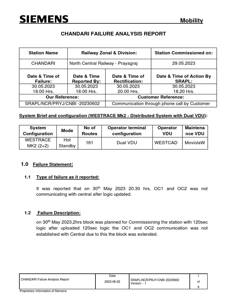 Chandari Westrace Failure Analysis Report | PDF | Computer Terminal | Software