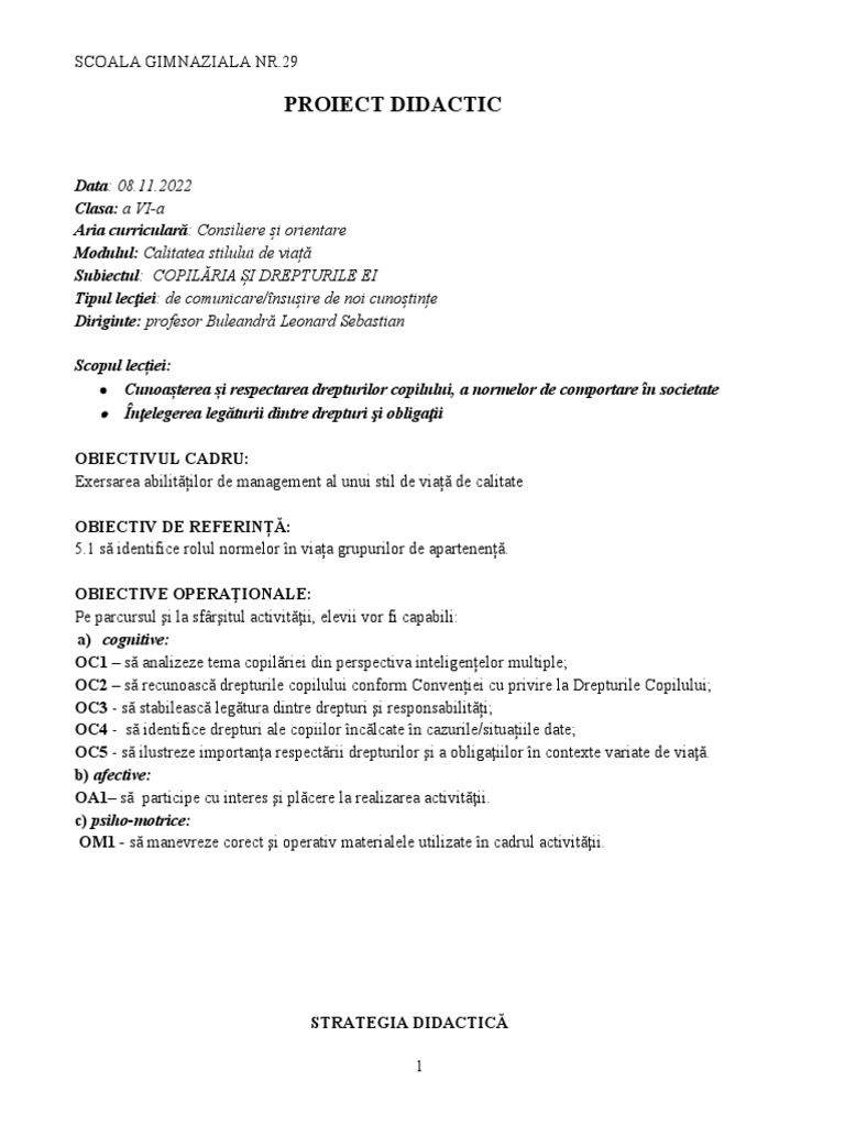 Proiect - Cerc - Dirigentie Corectat | PDF