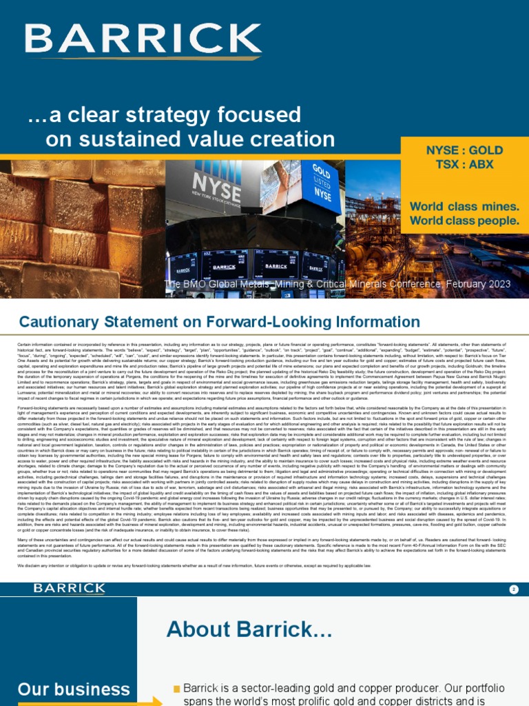 Barrick BMO 2023 | PDF | Risk | Mining