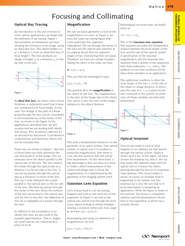 E3613 Focusing and Collimating | PDF | Optics | Optical Fiber