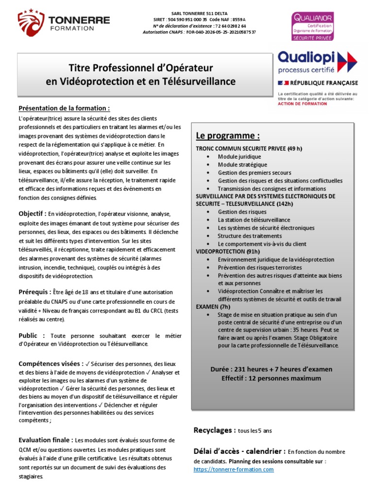 Fiche Ovt 1 | PDF | Télévision en circuit fermé | Sécurité