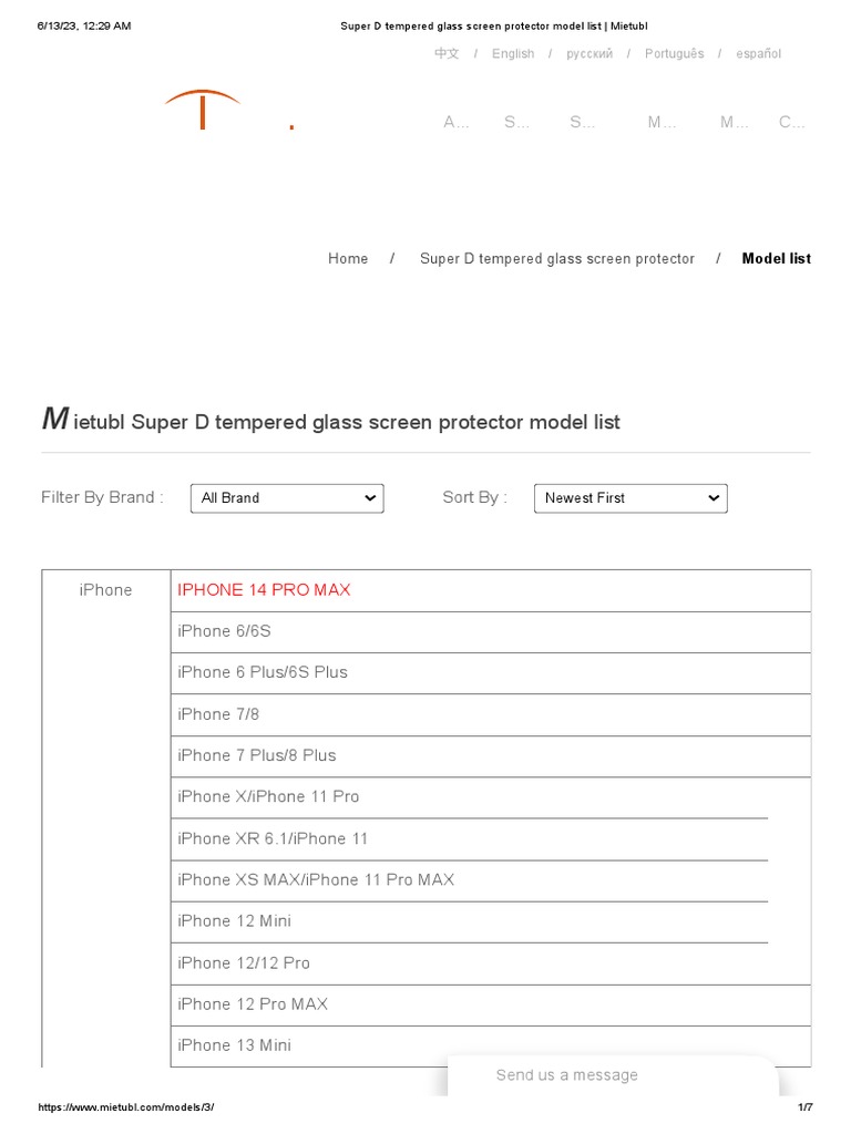 Super D Tempered Glass Screen Protector Model List - Mietubl | PDF | I ...