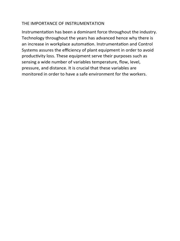 The Importance of Instrumentation | PDF | Science & Mathematics
