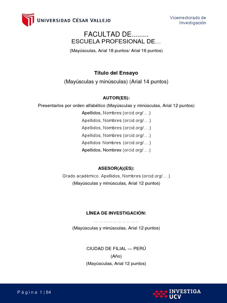 FORMATO DE ENSAYO UCV | PDF