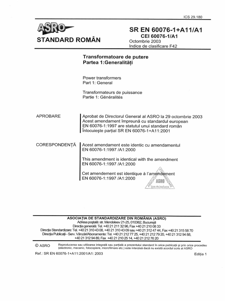 SR en 60076-1+a11 A1 | PDF