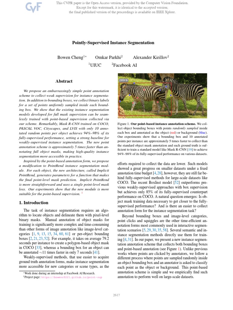 Cheng Pointly-Supervised Instance Segmentation CVPR 2022 Paper | PDF
