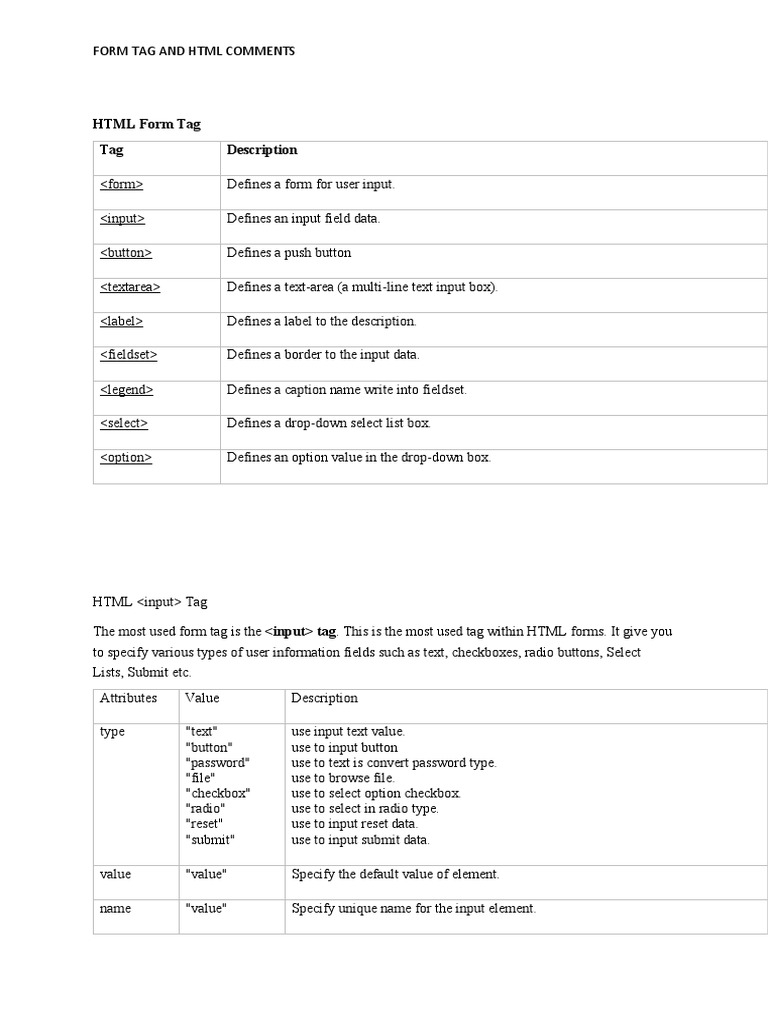 Html Form Pdf Html Element Html