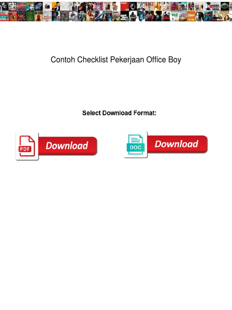 Contoh Checklist Pekerjaan Office Boy | Download Free PDF | Employment