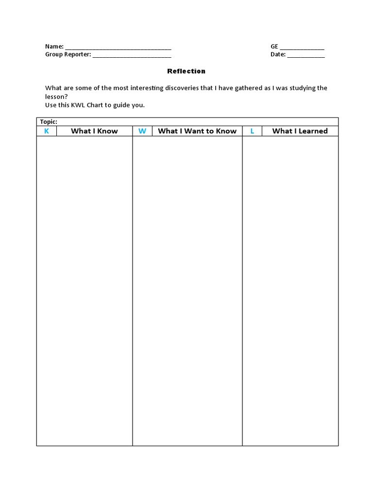 KWL Form | PDF