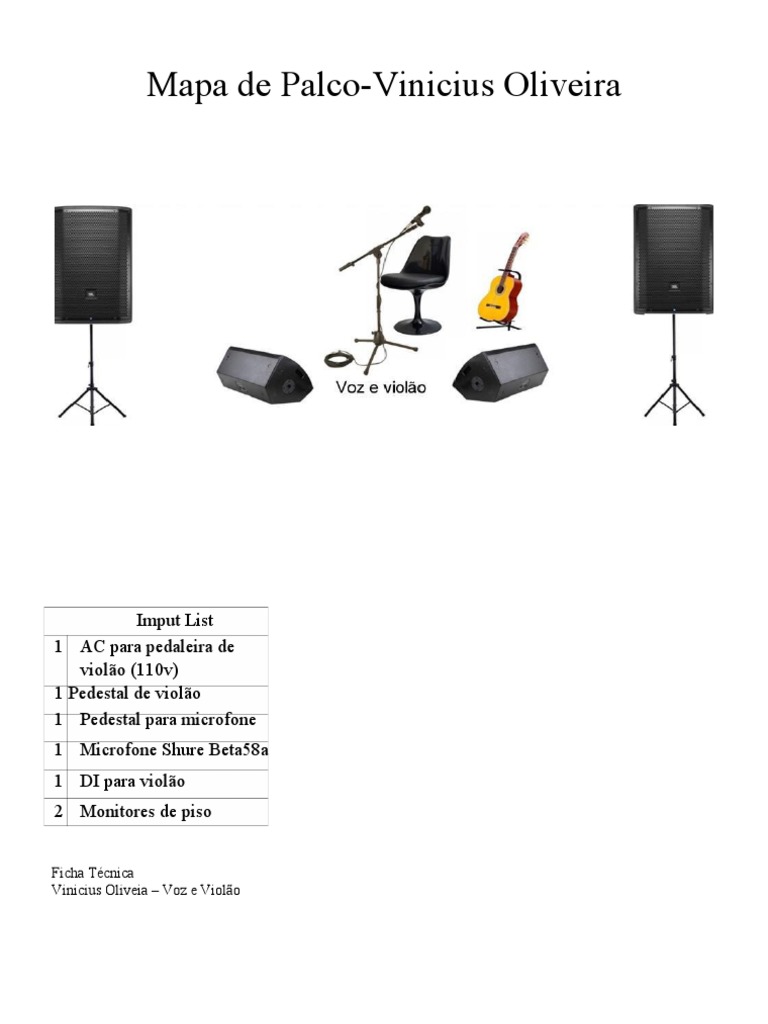 Mapa de Palco, Imput List e Ficha Técnica (Vinicius Oliveira) (2) | PDF
