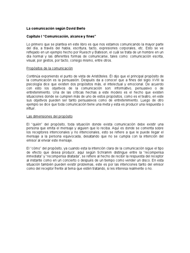 Comunicación según David Berlo | PDF | Comunicación | Cognición