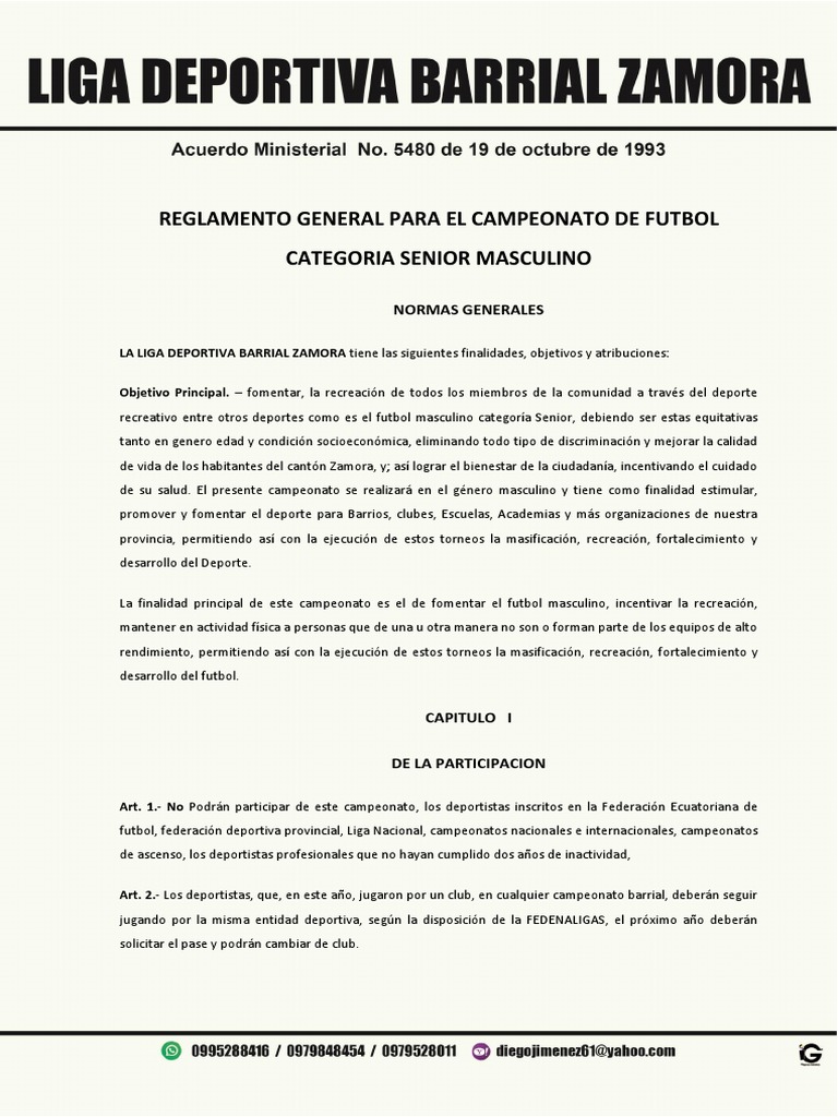 Reglamento General Ii Campeonato Barrial | PDF | Apelación