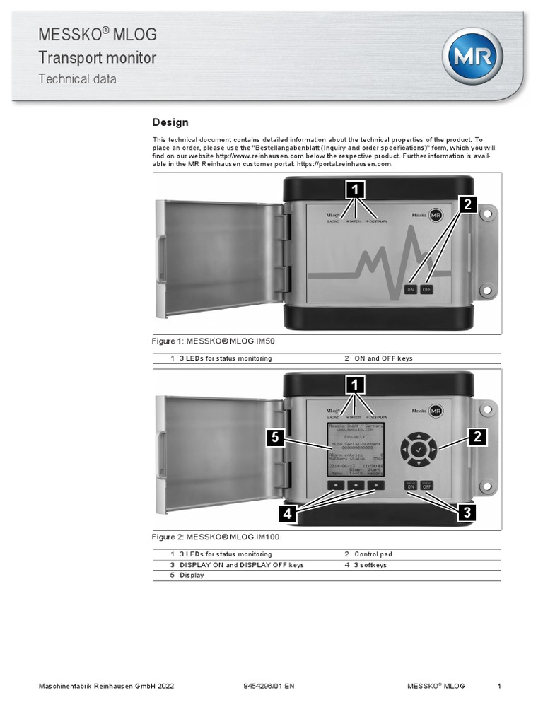 MESSKO® MLOG Technical Data 8454296 01 en | PDF