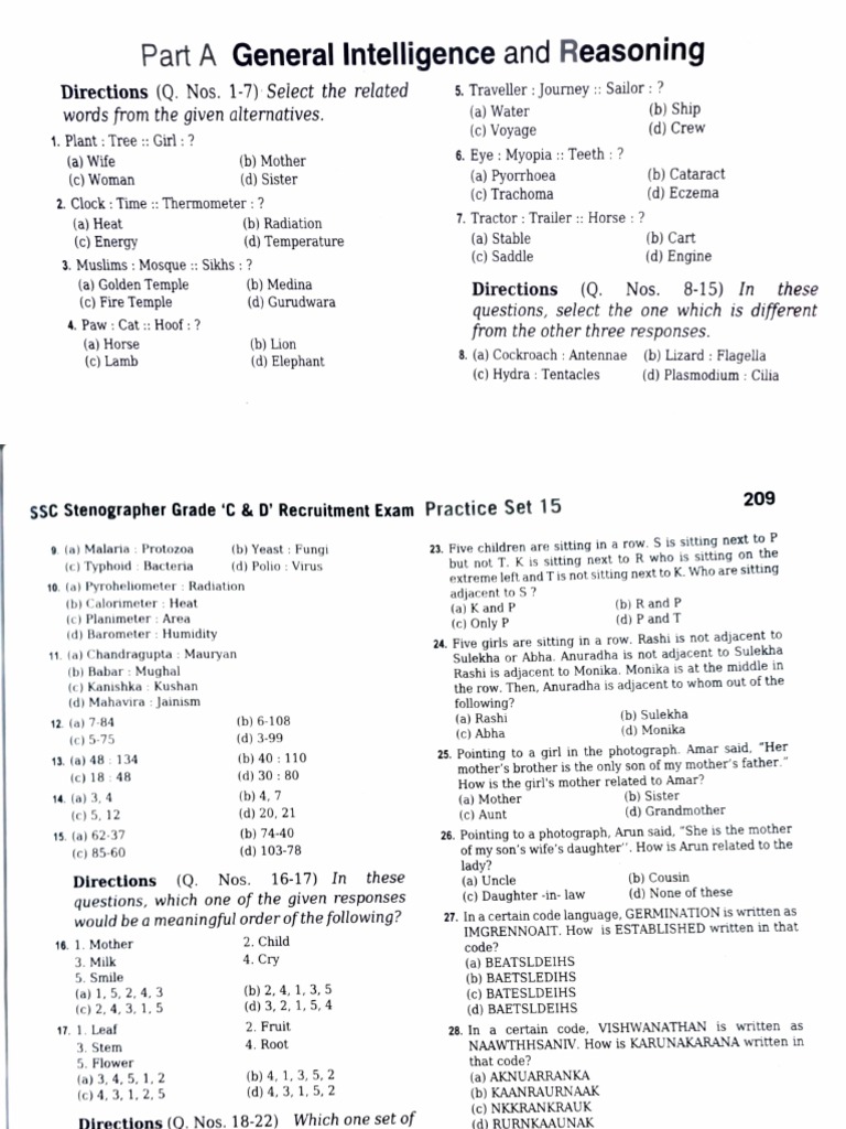 General Intelligence and Reasoning: Part A | PDF