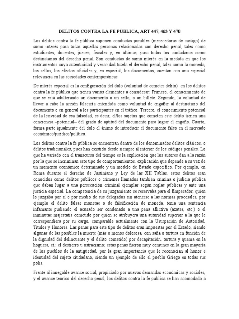 Delitos Contra La Fe Pública | PDF