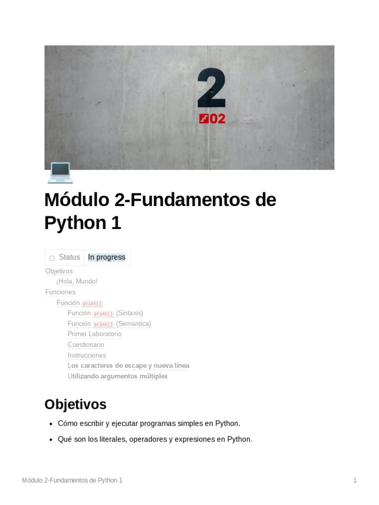 Módulo 2-Fundamentos de Python 1 | PDF | Python (lenguaje de programación) | Interfaz de línea ...