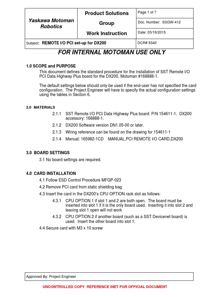 REMOTE IO PCI Set-Up For DX200 | PDF | Computer Engineering | Computer Science