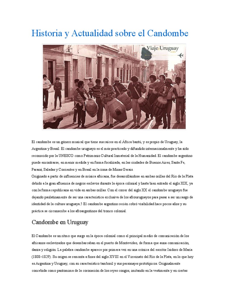 candombe beat- Historia y Actualidad sobre el Candombe | PDF | Musica Latinoamericana | Música ...