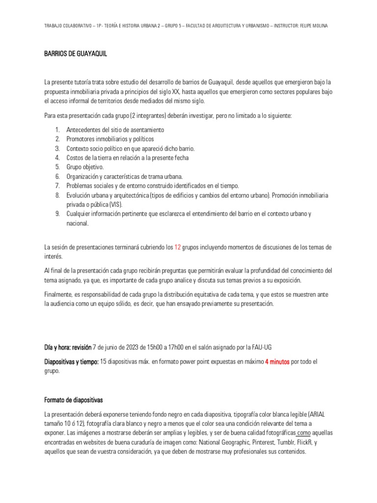 Tutoria TeH2 G5.1P | PDF