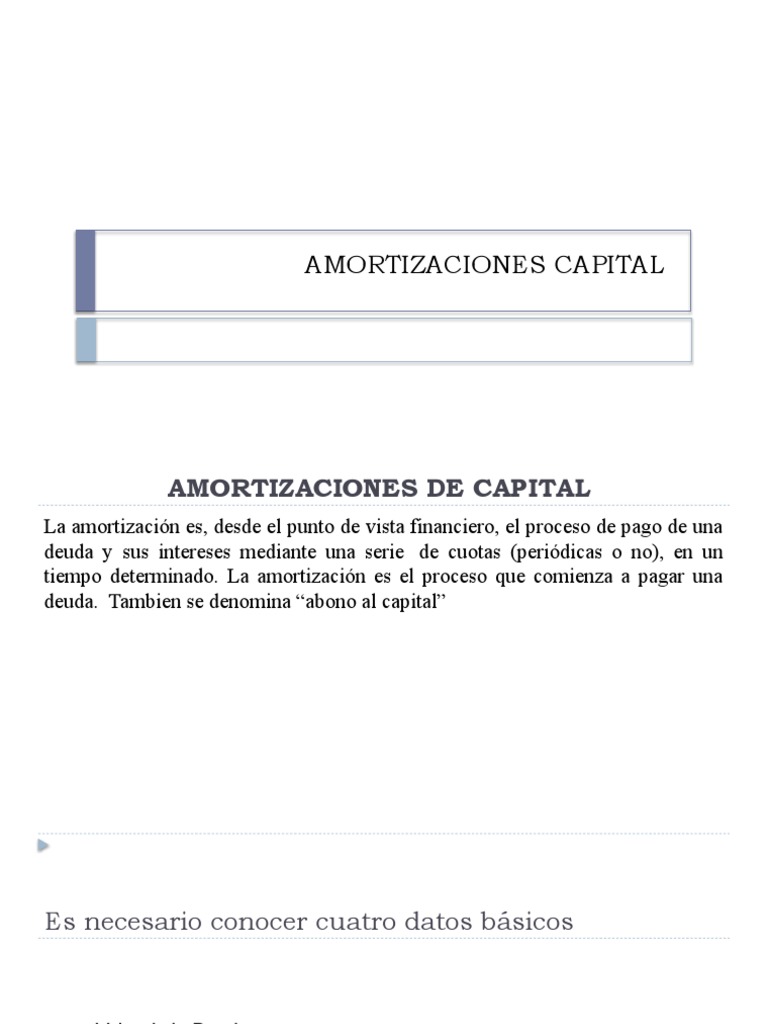 Amortizaciones | PDF | Crédito | Finanzas y dinero