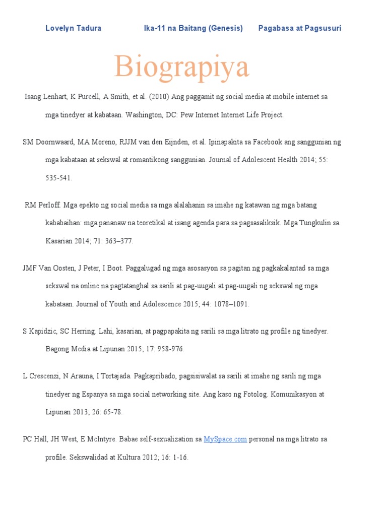 Biograpiya - Lovelyn | PDF