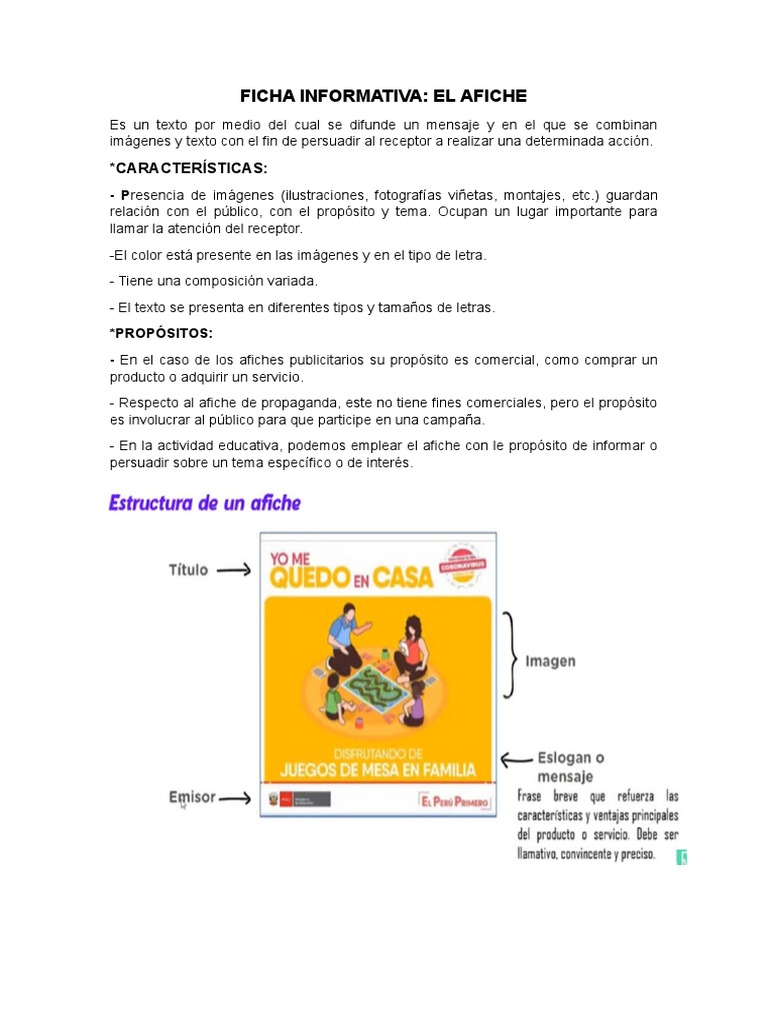 Ficha Informativa - El Afiche | PDF