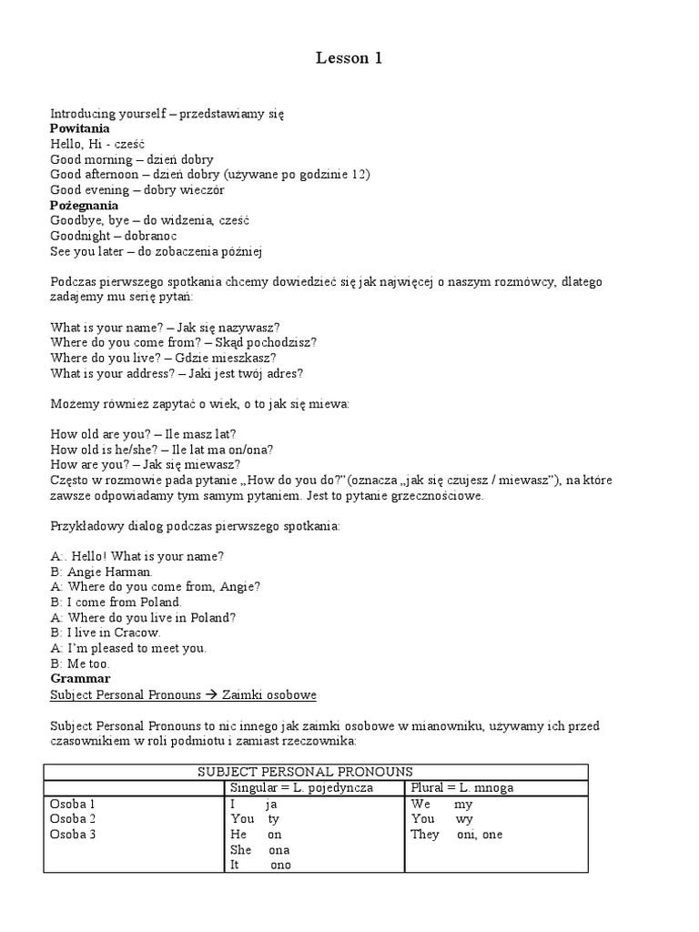 Kurs Angielskiego v123 | PDF