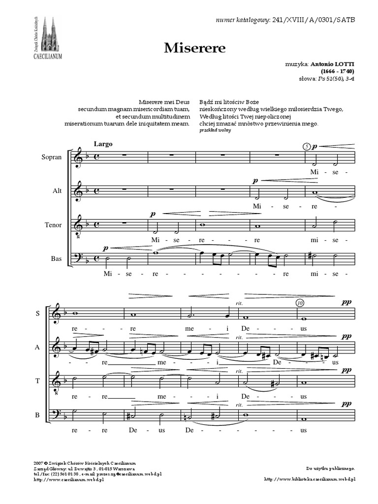 Miserere (Lotti) | PDF