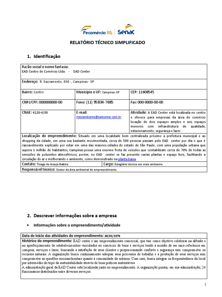 Relatorio Tecnico | PDF