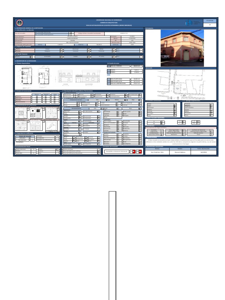 Ficha Patrimonial Vivienda en Guano | PDF | Diseño arquitectonico | Arquitectura