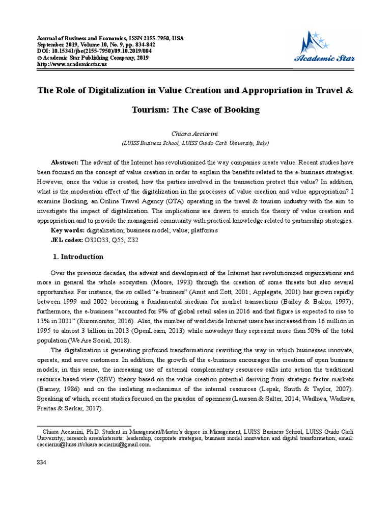 The Role of Digitalisation in Value Creation and Appropriation | PDF | Strategic Management ...