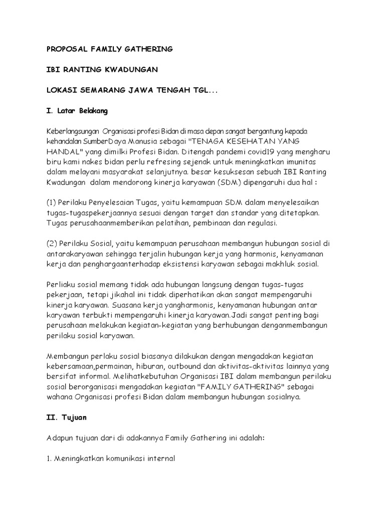 Proposal Family Gathering | PDF