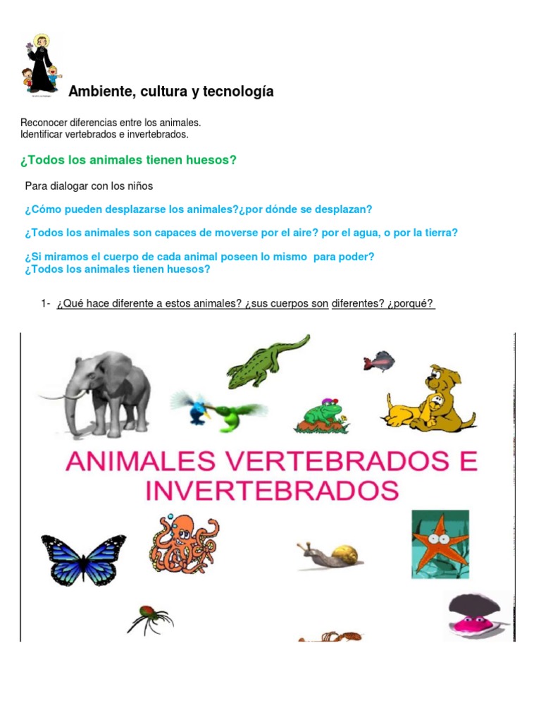 Los Animales Vertebrados e Invertebrados | PDF | Artes del Lenguaje y ...