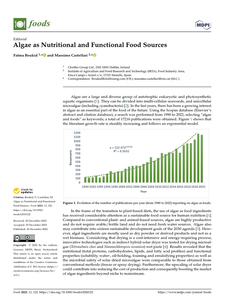 Foods 12 00122 v2 | PDF | Algae | Foods
