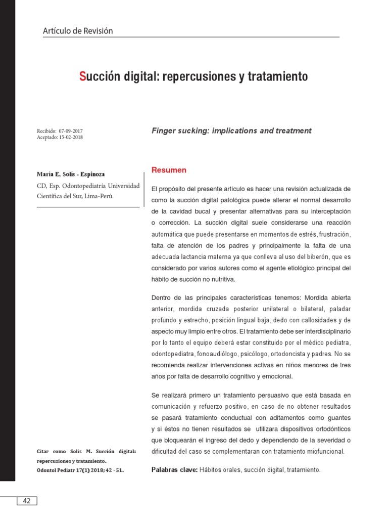 Succión Digital | PDF