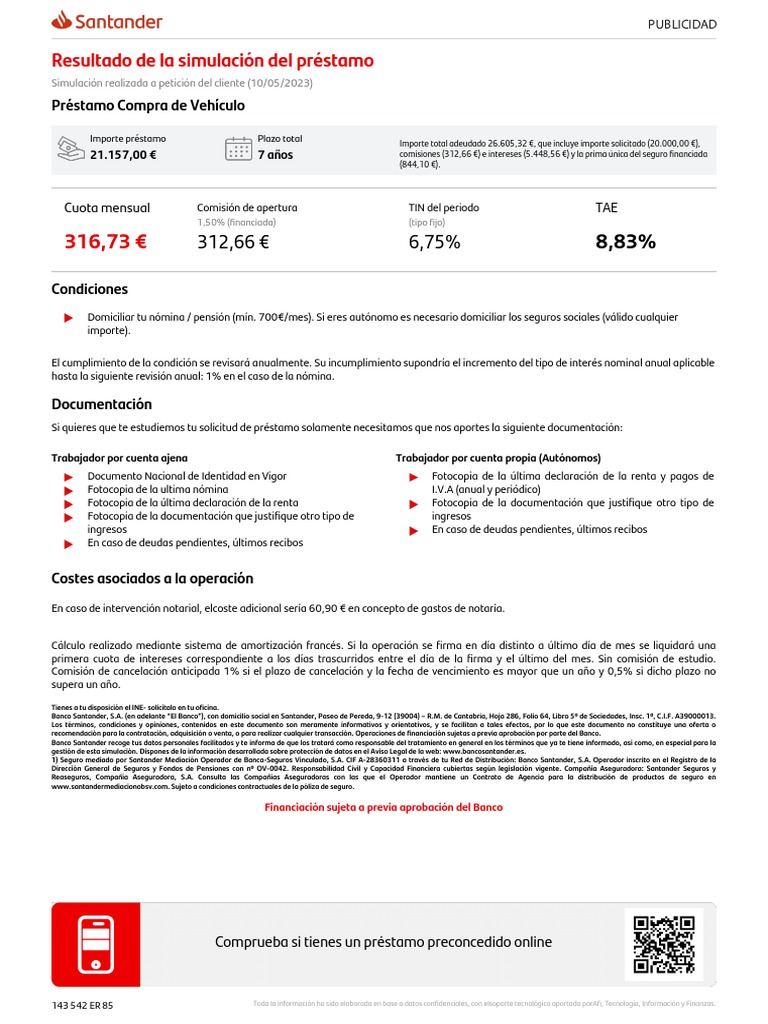 Informe Simulador de Préstamos | PDF | Seguro | Reaseguro