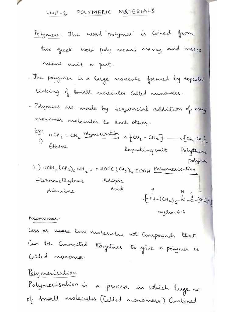 Polymeric Material Notes | PDF