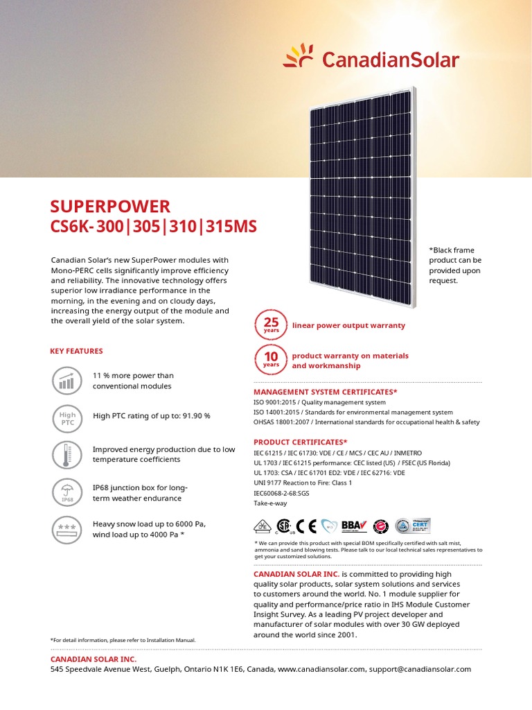 Super Power - Canadian Solar | PDF | Solar Panel | Photovoltaics
