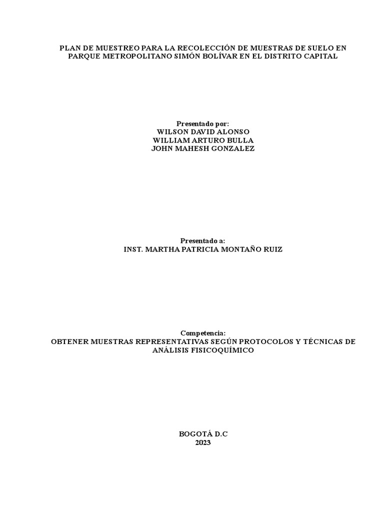 Informe Muestreo de Suelos | PDF