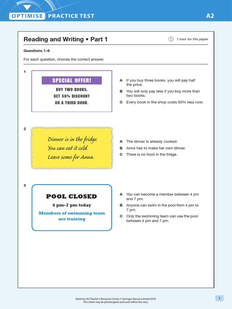 Practice Test A2 | PDF