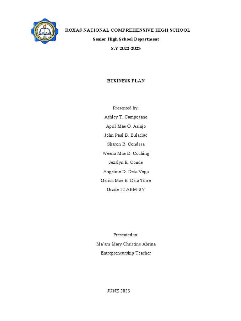 Group 3 - Business Plan | PDF | Expense | Foods