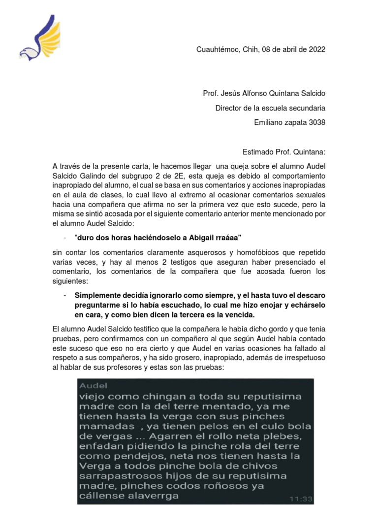 Carta Queja | PDF