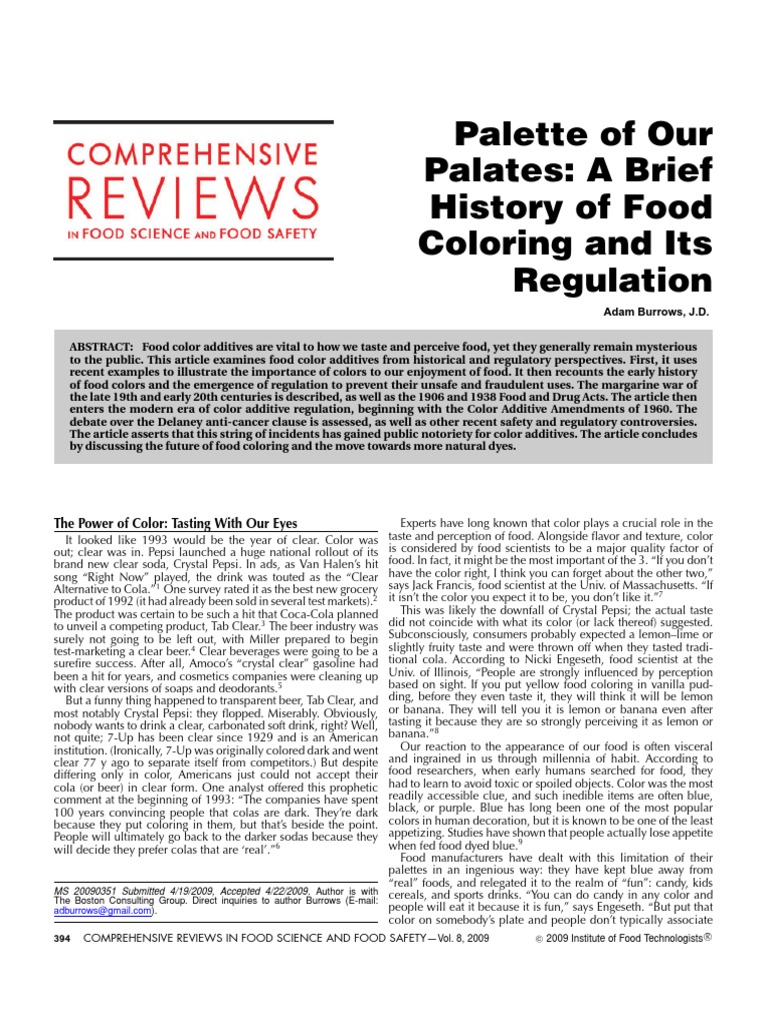 Palette of Our Palates A Brief History of Food Coloring and Its ...