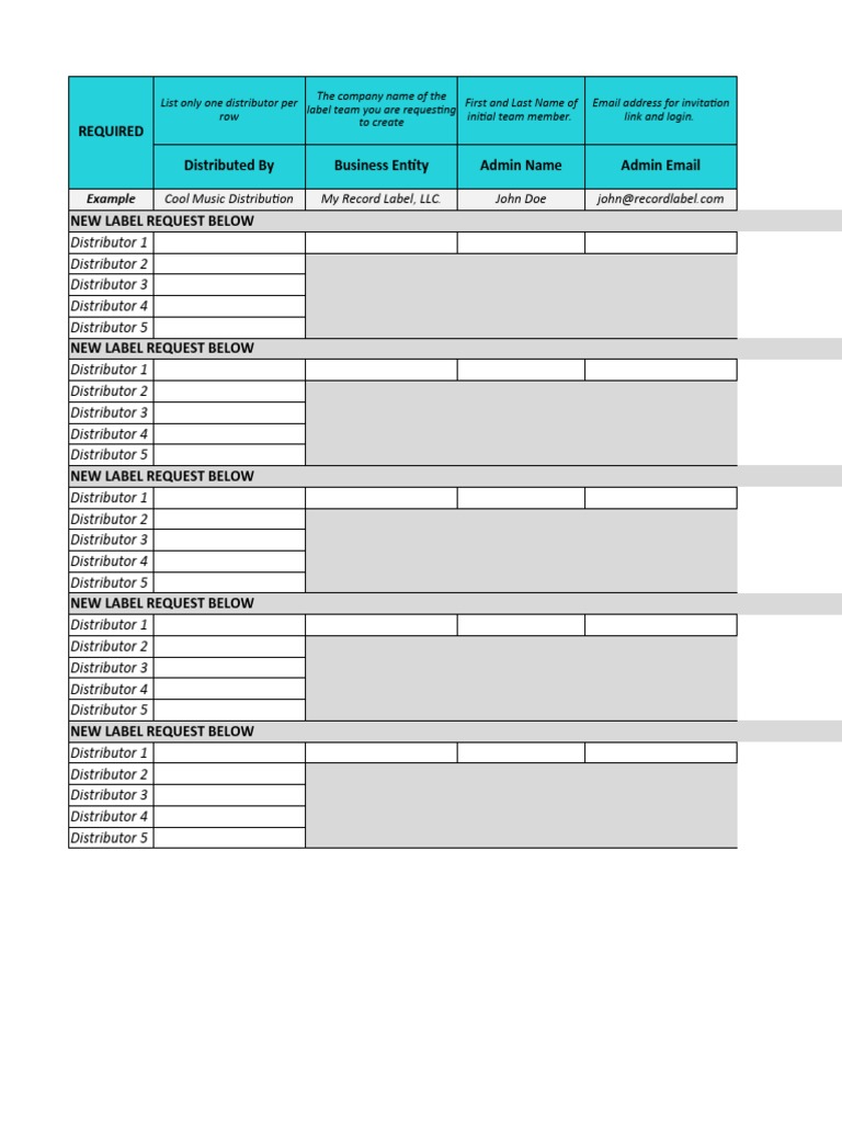 Amazon Music For Artists - Label Team Request Template | PDF
