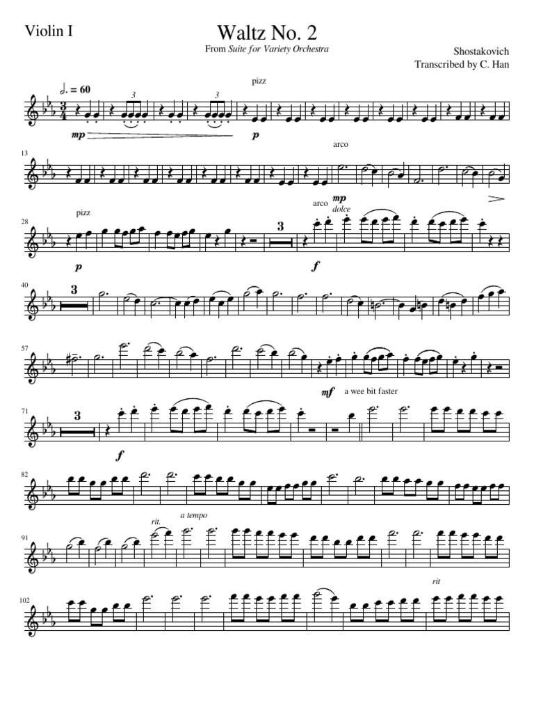 Waltz_No._2_Shostakovich_-Violin_I | PDF