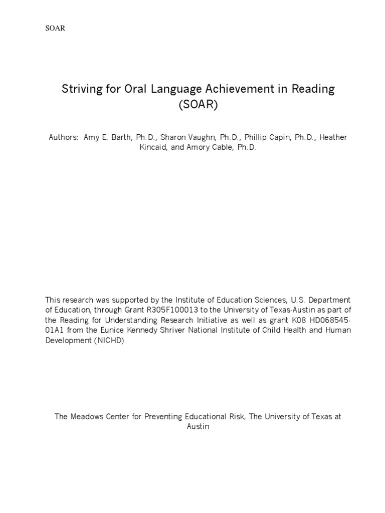 SOOAR Manual Units 1-4 (The Meadows Center for Preventing Educational ...