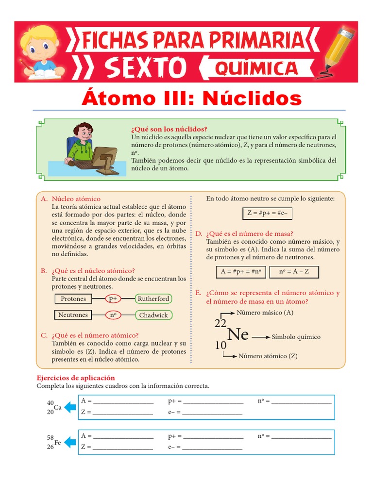 Definición y Ejercicios sobre Núclidos | PDF | Átomos | Núcleo atómico